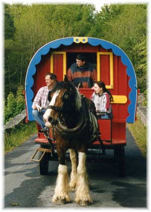Driving your Irish horse-drawn caravan